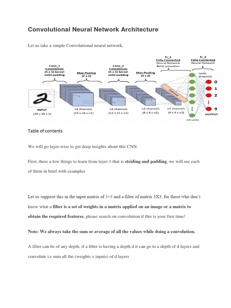 CNN Architecture | Download Free PDF | Artificial Neural Network | Applied Mathematics