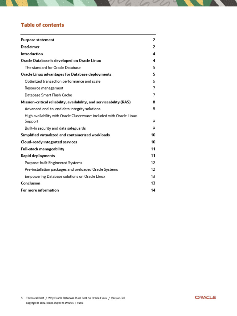 Oracle Database Runs Best On Pracle Linux 3 | PDF