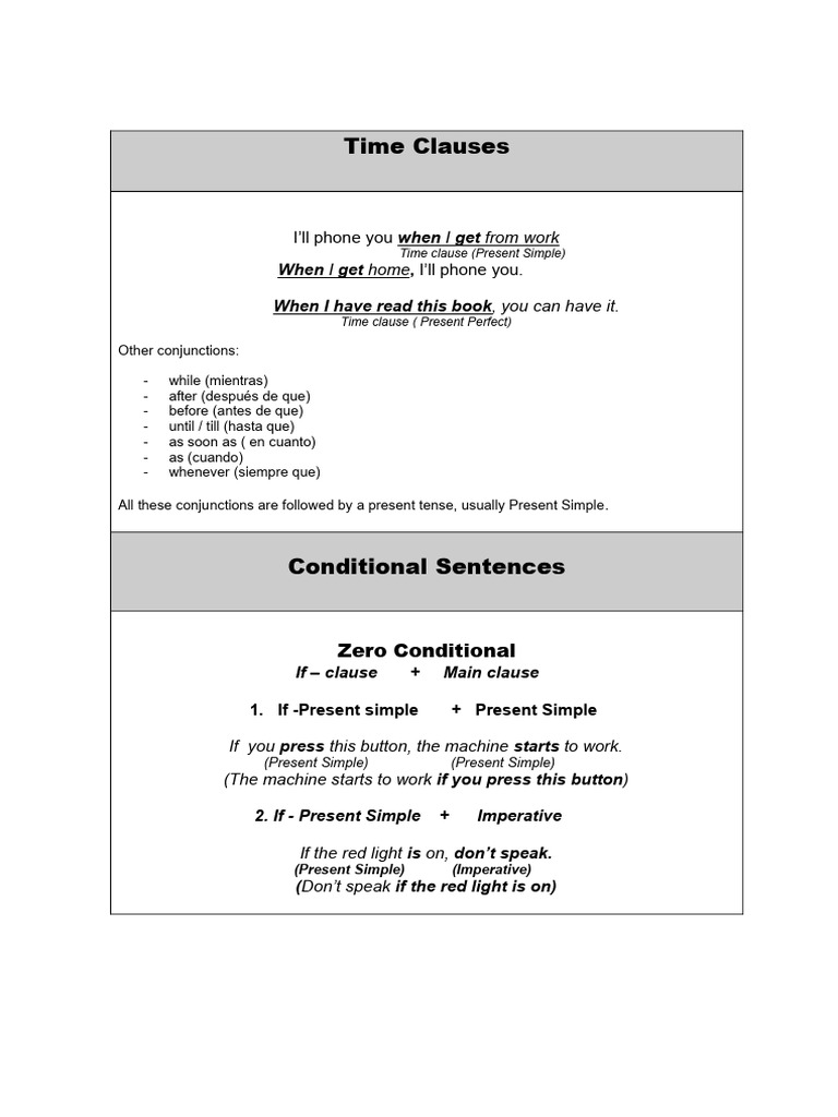 Understanding Time and Conditional Clauses | PDF | Languages | Foreign Language Studies