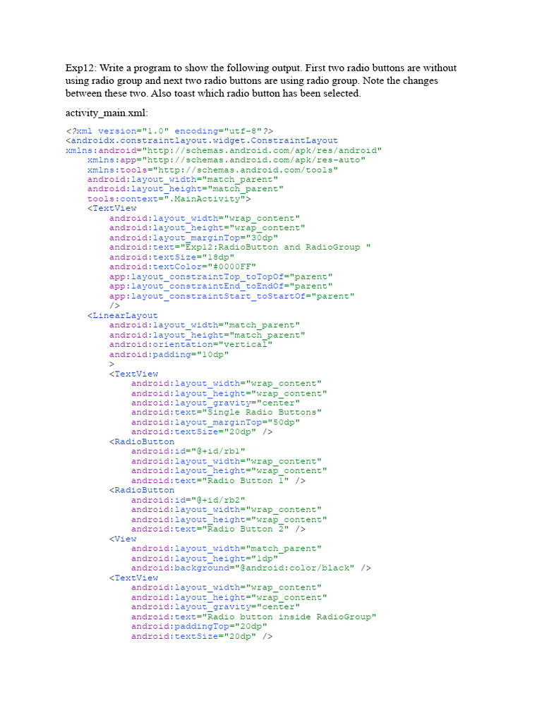 Exp 12 | Download Free PDF | Android (Operating System) | Mobile Phones