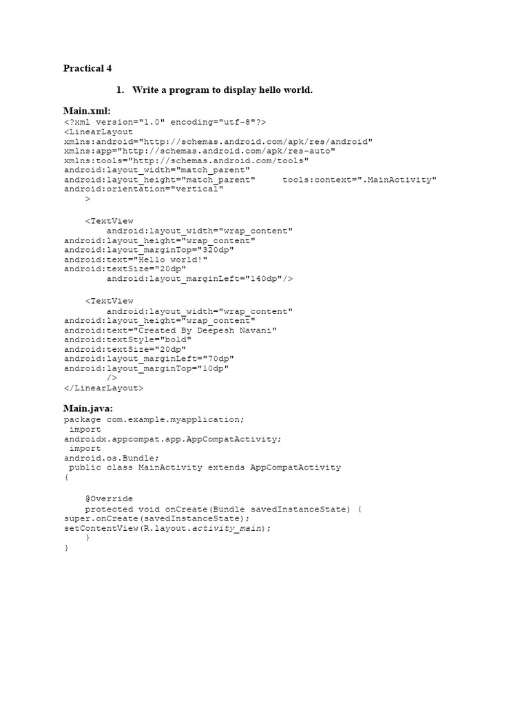 Mad Exp4&5 | Download Free PDF | Android (Operating System) | Application Software
