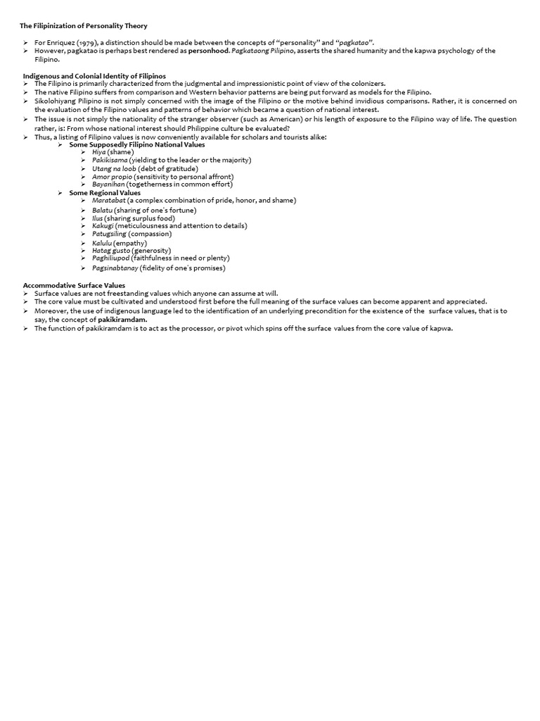 Filipinization Per Theory | PDF | Social Psychology | Psychology