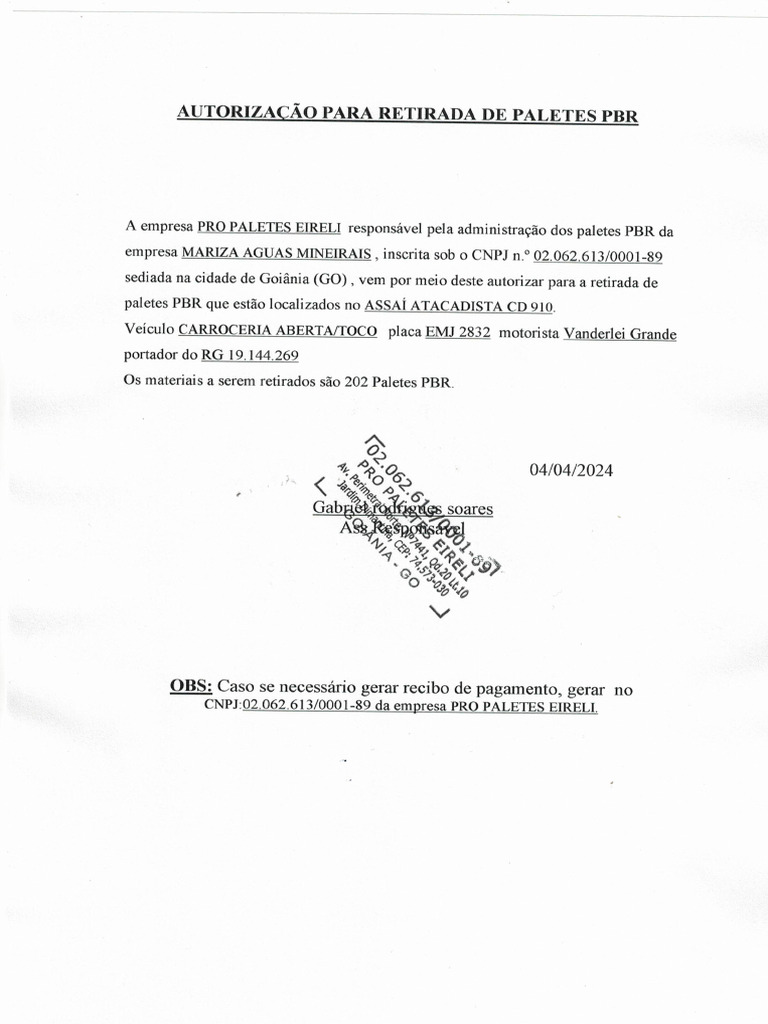 Aut. Retirada Vanderlei | PDF