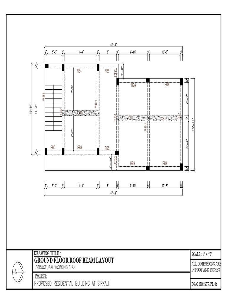 Ground Floor Roof Beam Layout | PDF