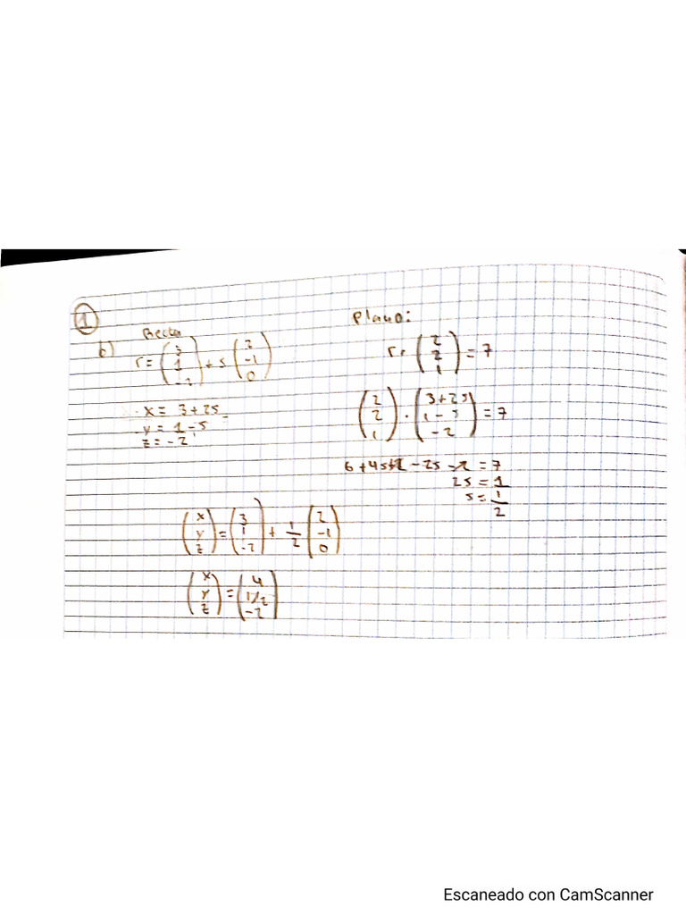 Ejercicios MP Matemáticas. Recta-Plano | PDF