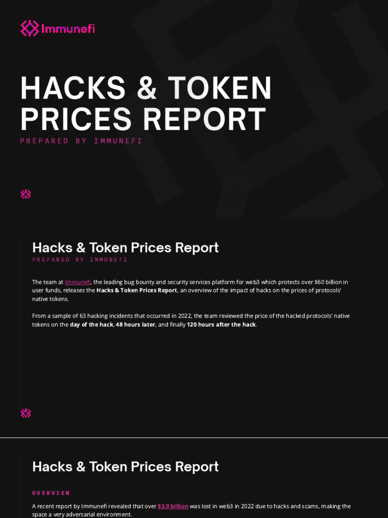 Immunefi Hacks Token Prices Report | PDF | Cryptocurrency | White Hat ...