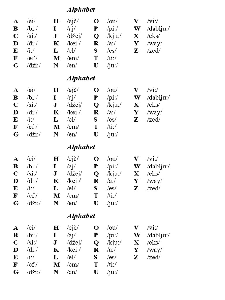 Anglická Abeceda | PDF