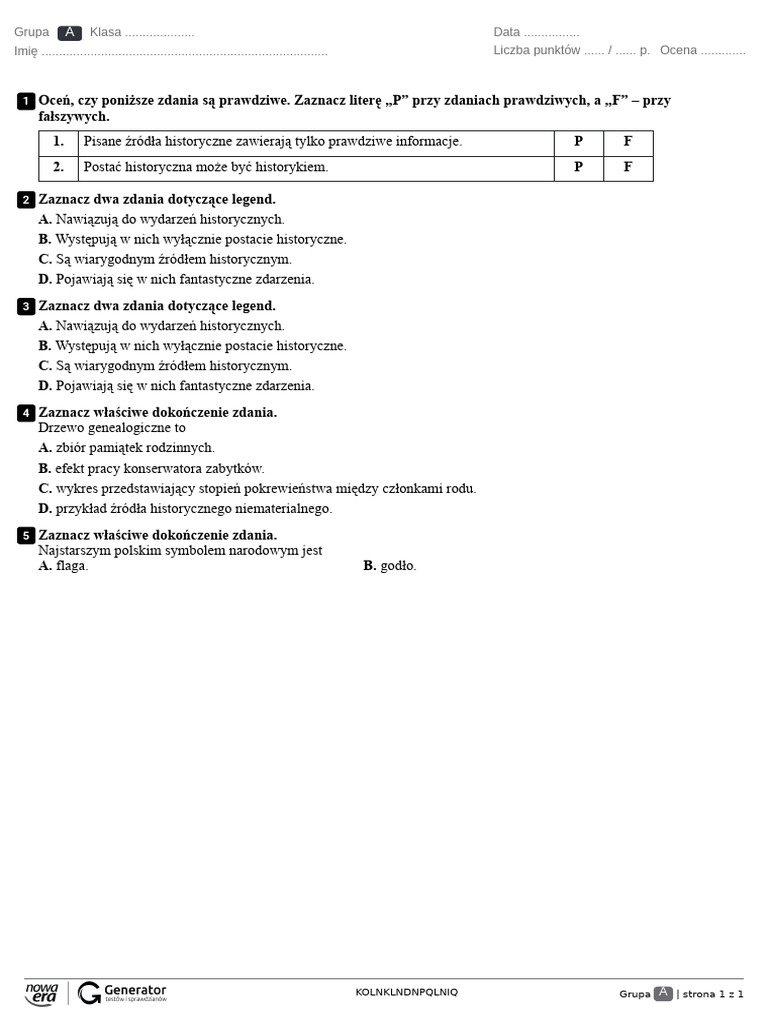 Kartkówka, rozdział I, tematy 1, 2, 3 Test (bez widocznej punktacji) (1 ... Kartkówka, rozdział I, tematy 1, 2, 3 Test (bez widocznej punktacji) (1 ...
