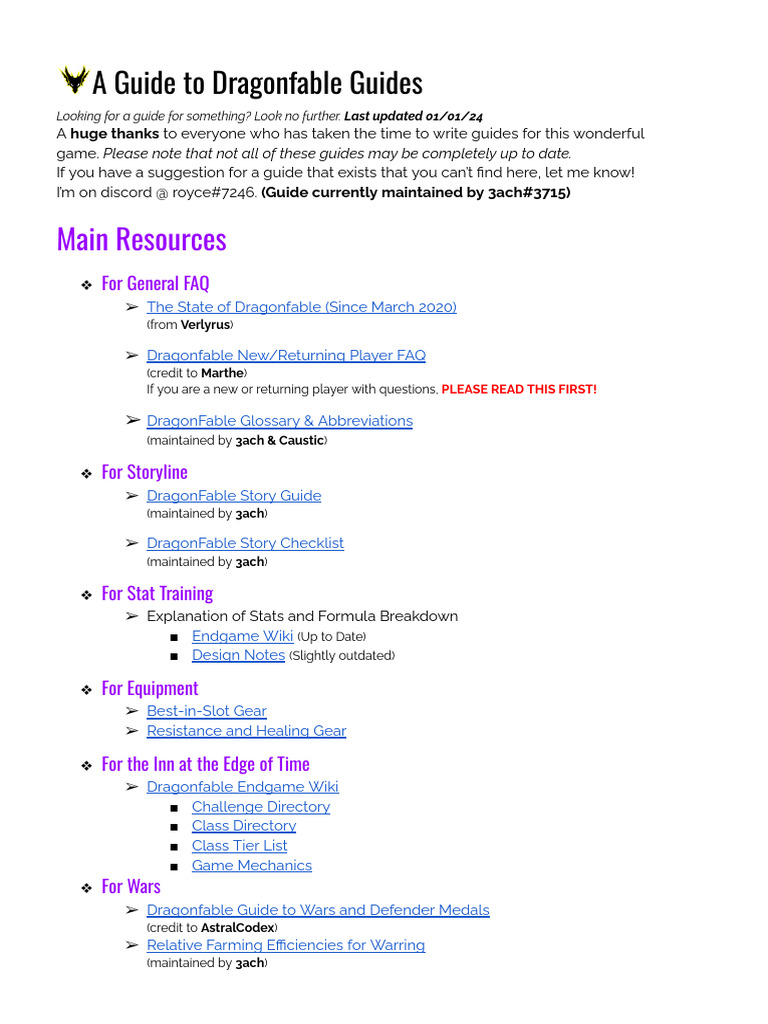 A Guide To Dragonfable Guides | PDF | Role Playing Video Games | Role Playing Games