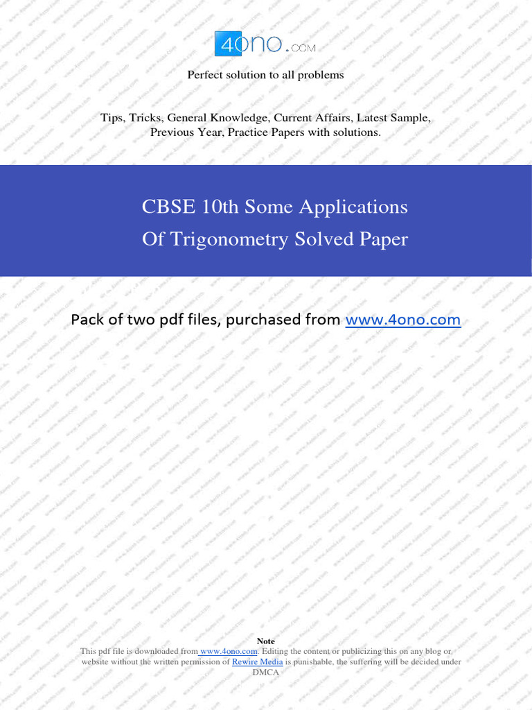 Chapter 9 - Some Applications of Trigonometry | PDF | Triangle | Flag