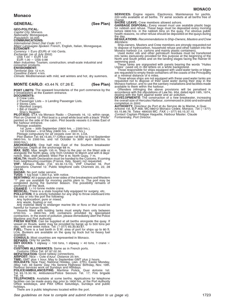 Monaco | PDF | Monaco | Coast