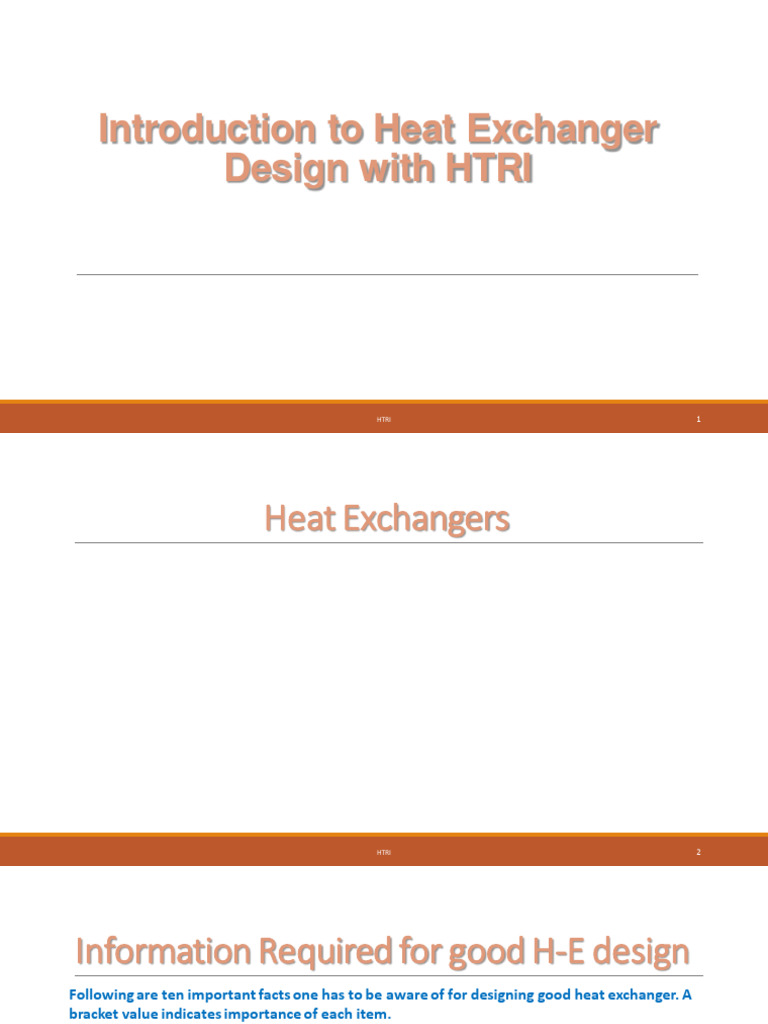 Heat Exchanger Design With HTRI Software | PDF | Heat Exchanger | Heat ...