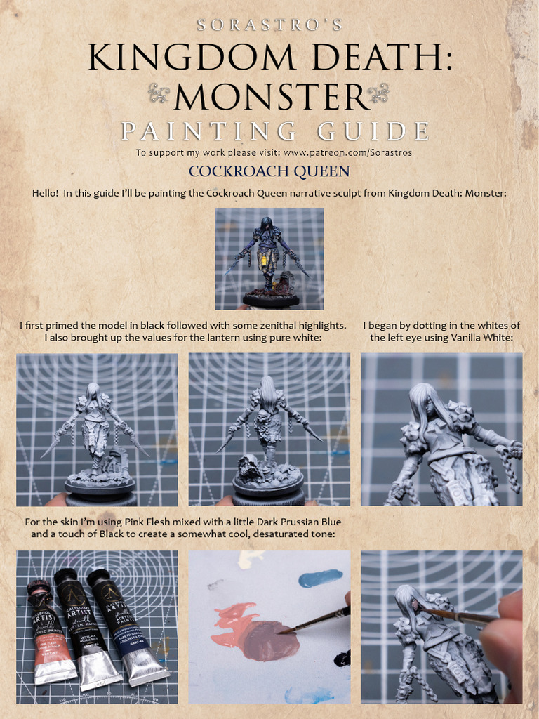 Cockroach Queen Painting Guide | PDF | Blue | Grey
