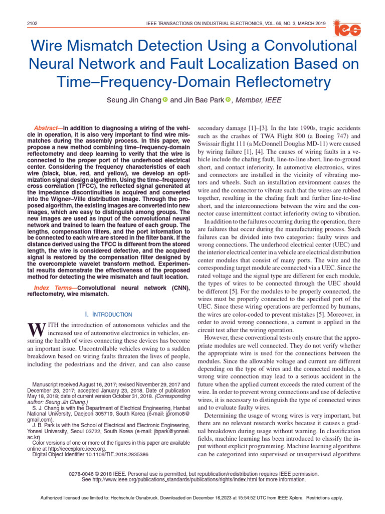 Wire Mismatch Detection Using A Convolutional Neural Network and Fault Localization Based On ...