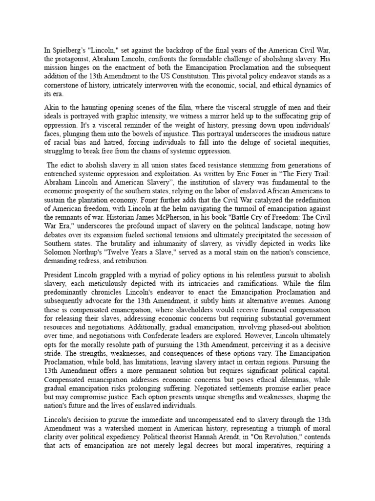 Reflection - Balisi, Mikhail Gio Angelo | PDF | Emancipation Proclamation | Slavery In The ...