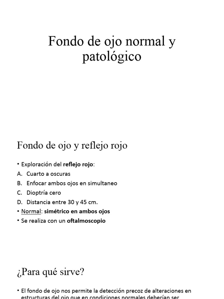 Fondo de Ojo Normal y Patológico | Descargar gratis PDF | Ojo humano ...