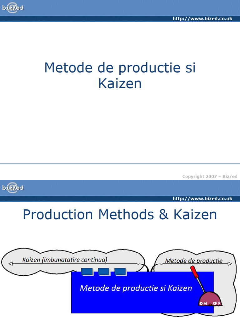 4 Metode de Productie Si Kaizen | PDF