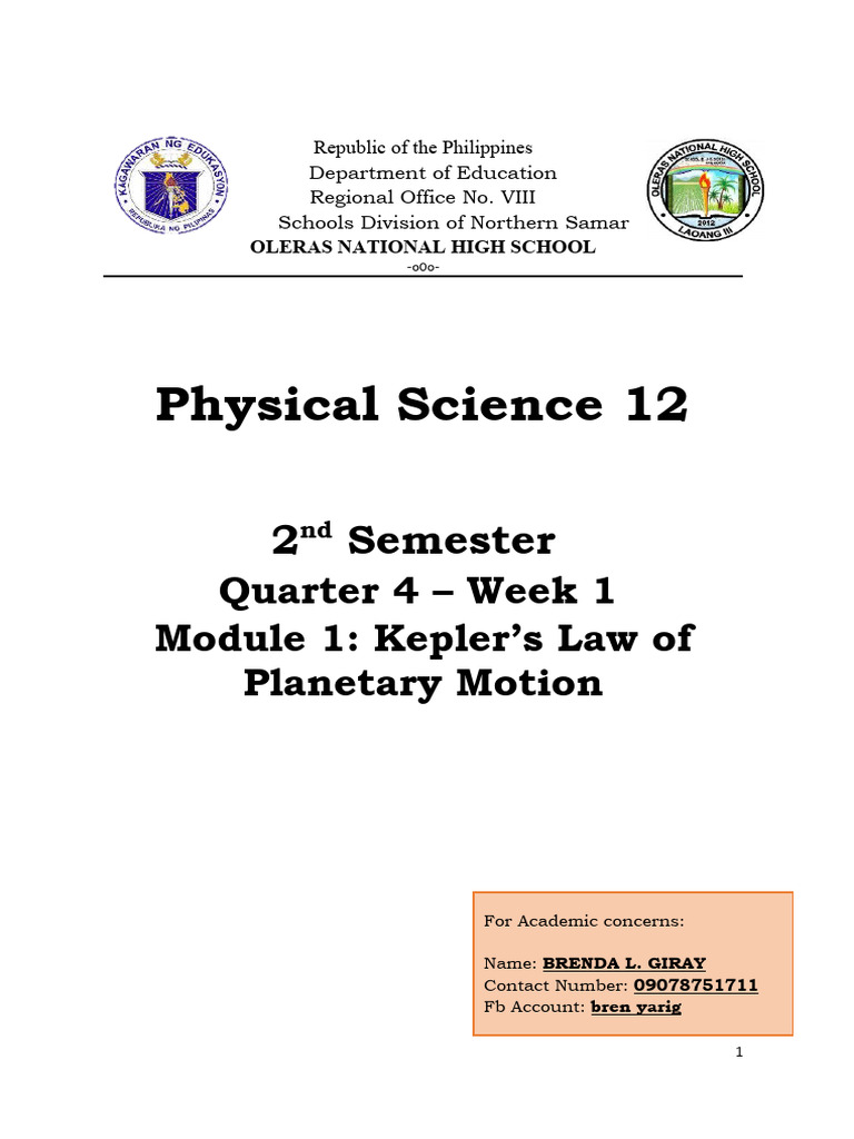 Physical Science - Week 1 054917 | PDF | Tycho Brahe | Moon