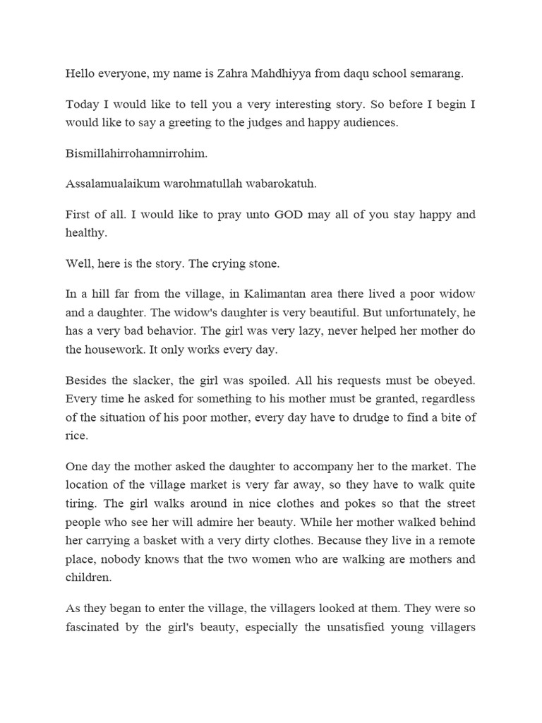 Story Telling - The Crying Stone | PDF | Cooking, Food & Wine ...