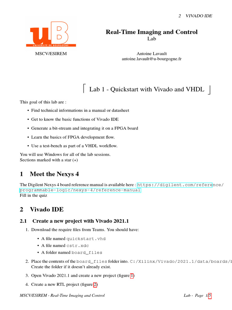 Lab 1 | PDF | Vhdl | Computer Science