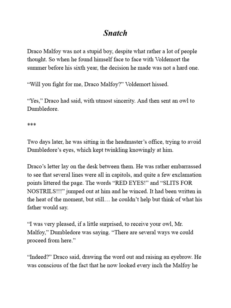 Snatch | PDF | Fantasy Worlds | Harry Potter