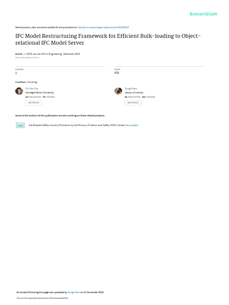 IFC Model Restructuring Framework For Efficient Bulk-Loading To Object-Relational IFC Model ...
