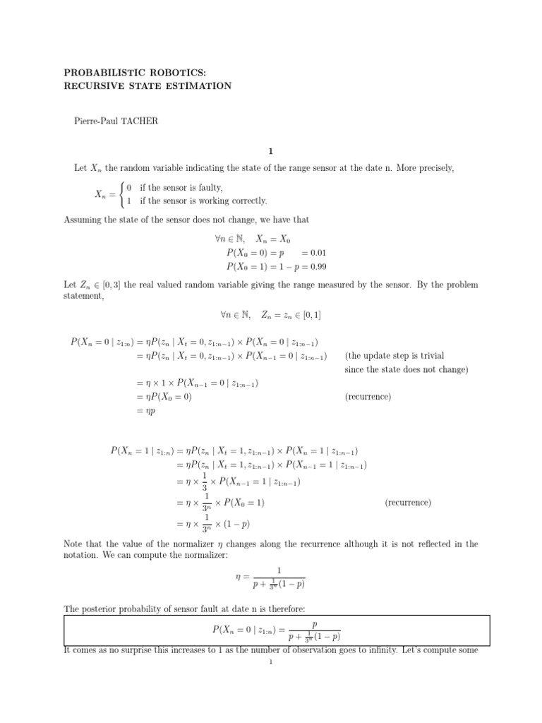 ch2 Recursive State Estimation | PDF | Markov Chain | Mathematics