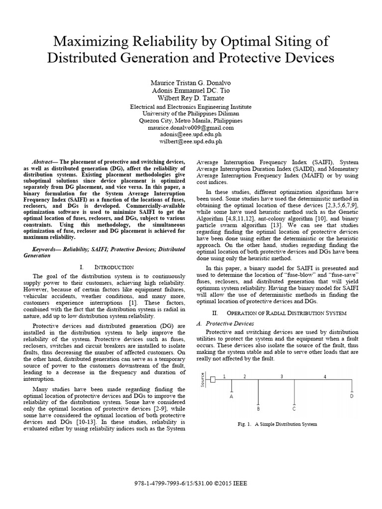 Maximizing Reliability By Optimal Siting Of Distributed Generation And