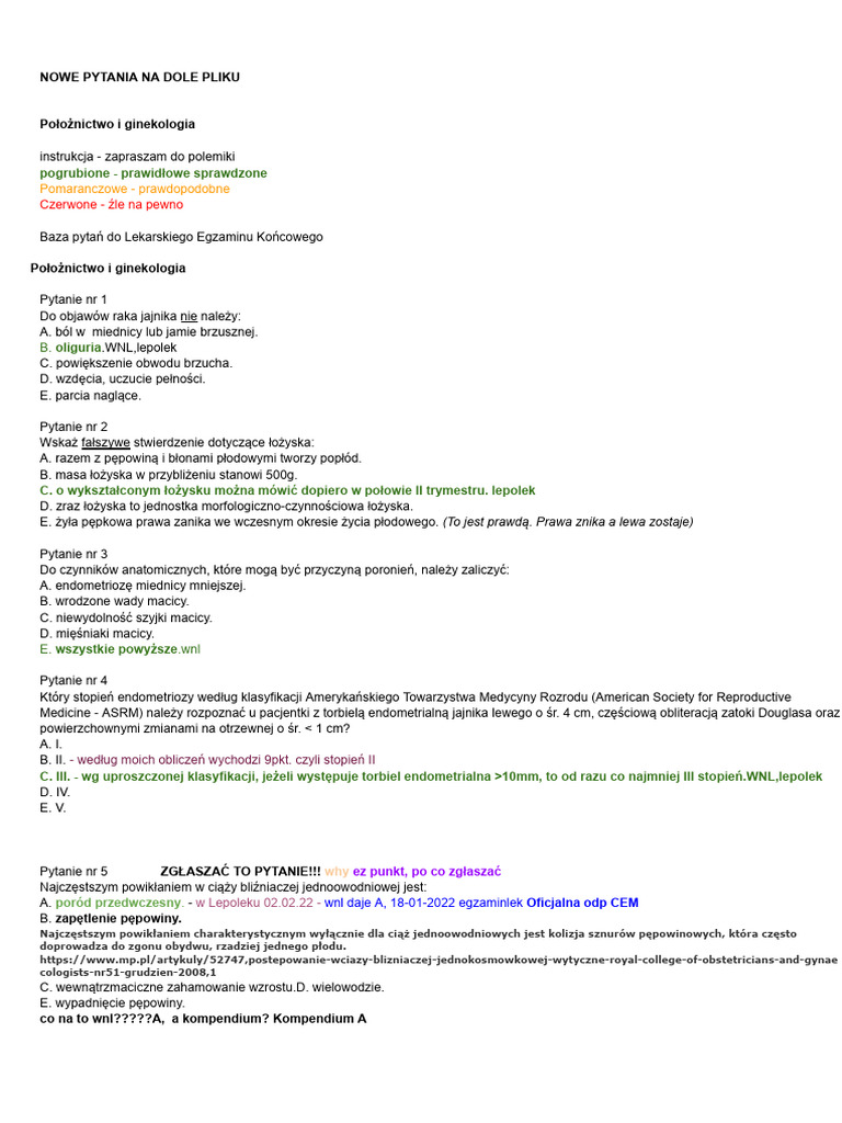 GINEKOLOGIA Baza LEK | PDF