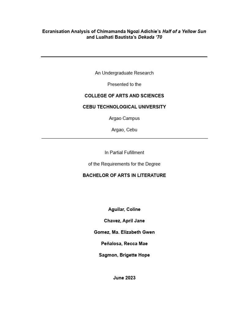 Thesis Sample | PDF | Narrative | Data