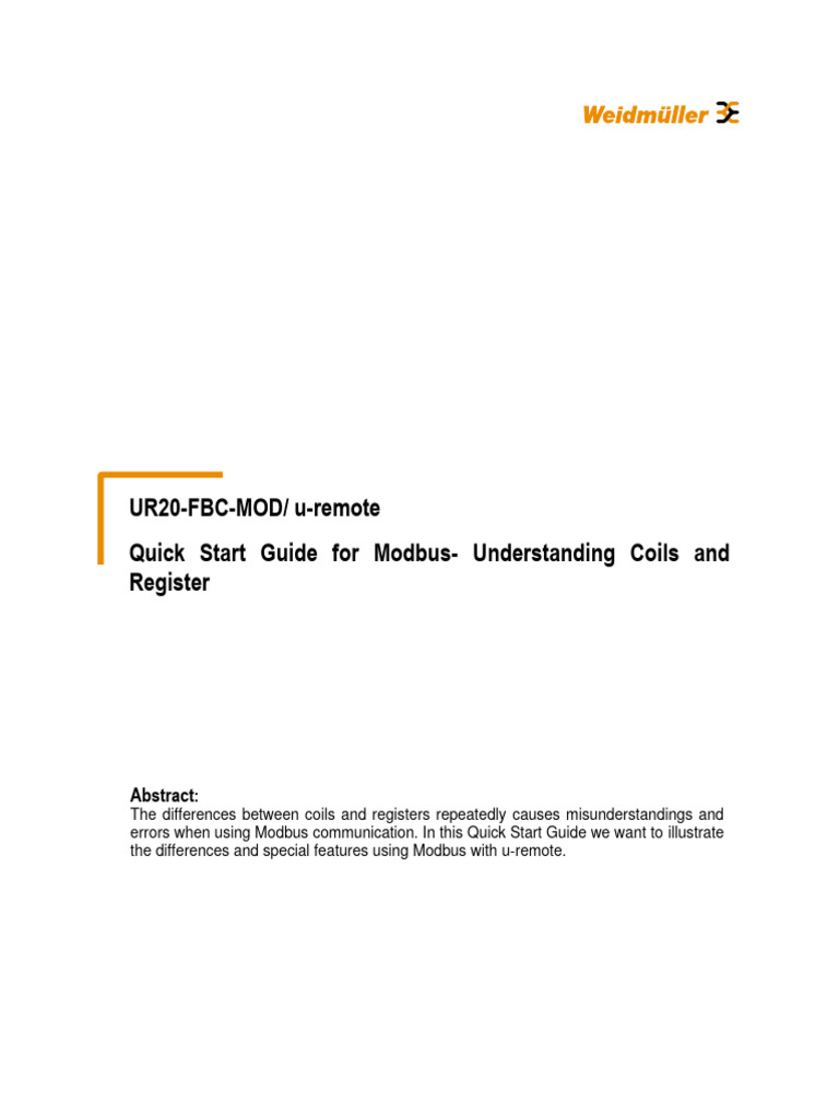 QSG0007-UR20-Modbus Understanding Coils and Register | PDF | Computer ... QSG0007-UR20-Modbus Understanding Coils and Register | PDF | Computer ...