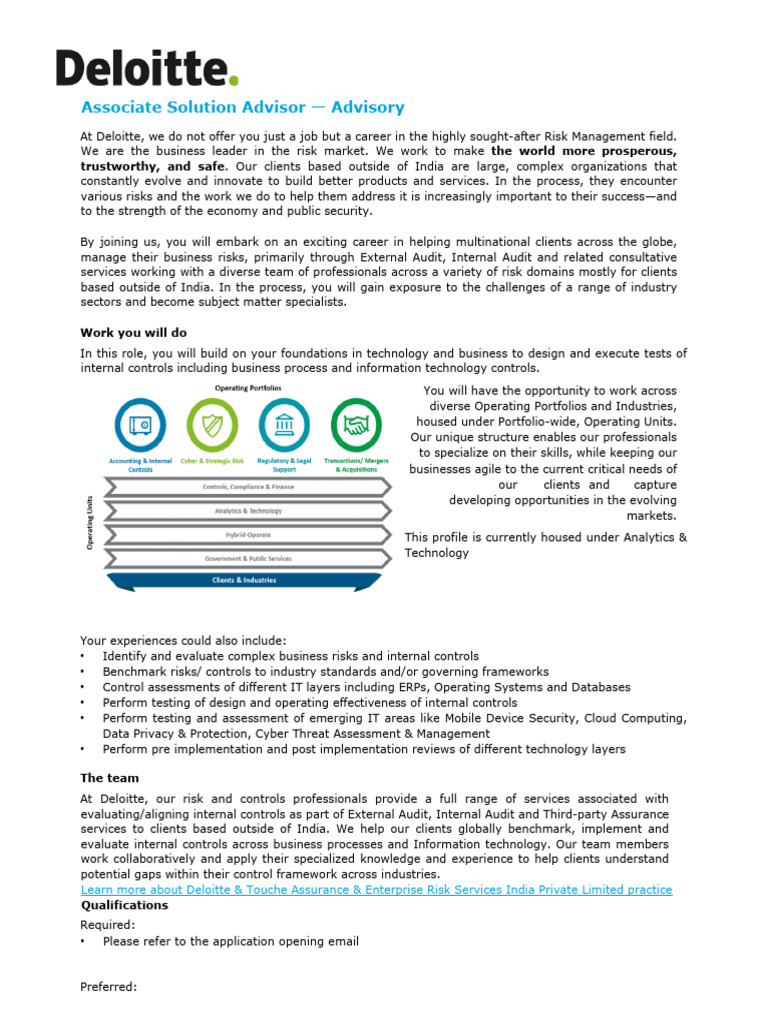 JD-Technology Assurance, Deloitte Risk & Financial Advisory | PDF ... JD-Technology Assurance, Deloitte Risk & Financial Advisory | PDF ...
