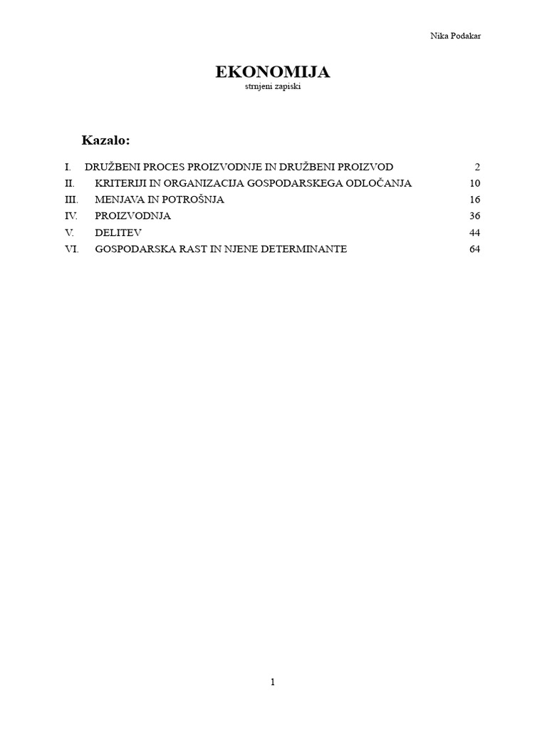 Ekonomija - Skripta V Nastajanju (Made by Podakar Later Known As Marshall) | PDF