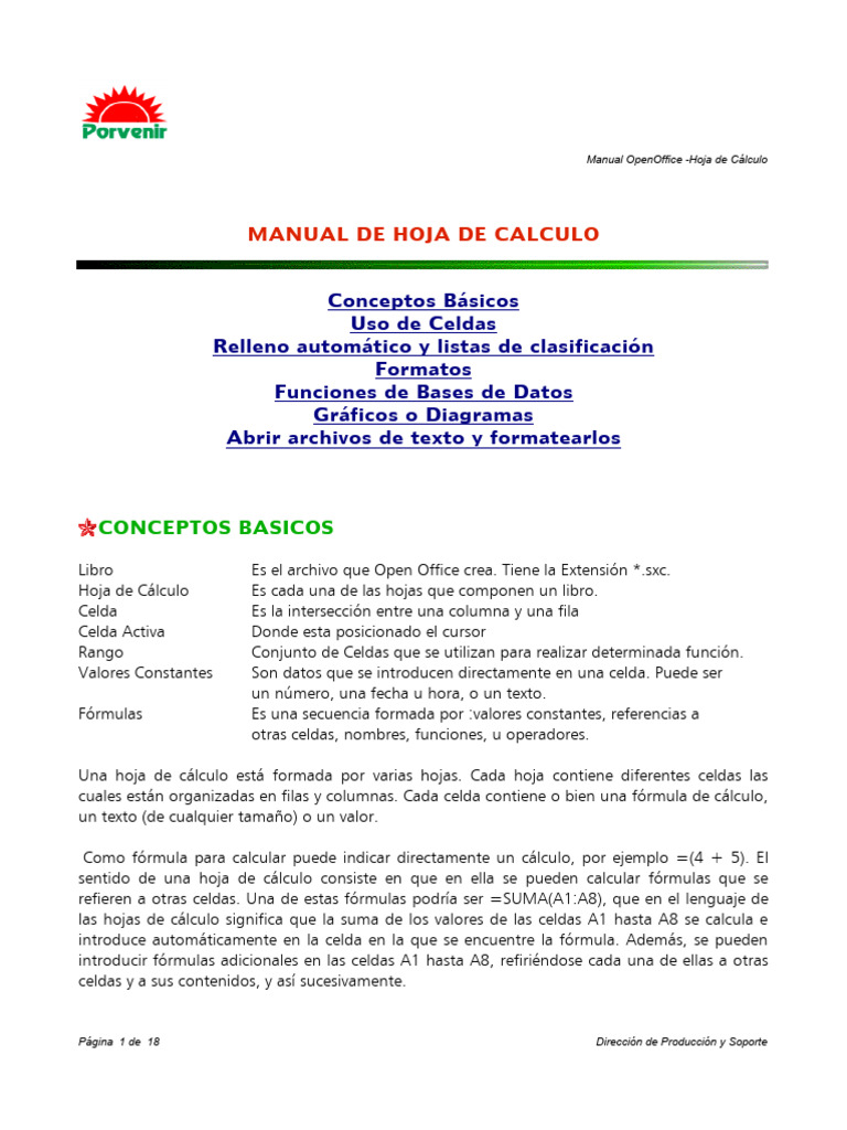 Manual Calc | PDF | Hoja de cálculo | Informática