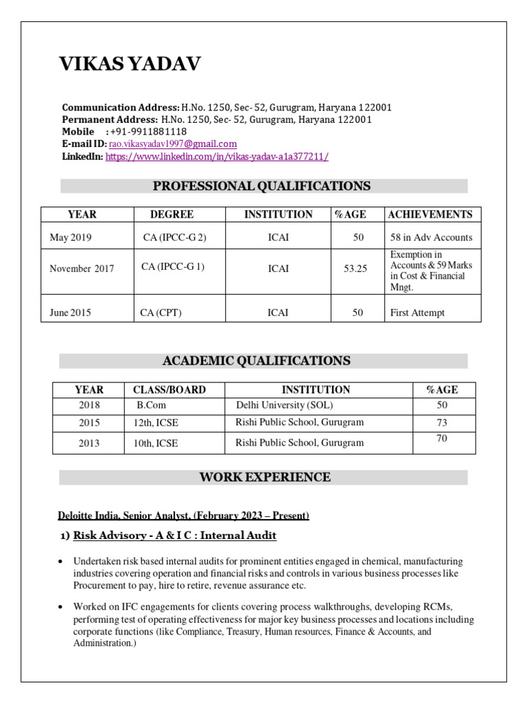 Vikas CV | Download Free PDF | Audit | Taxes