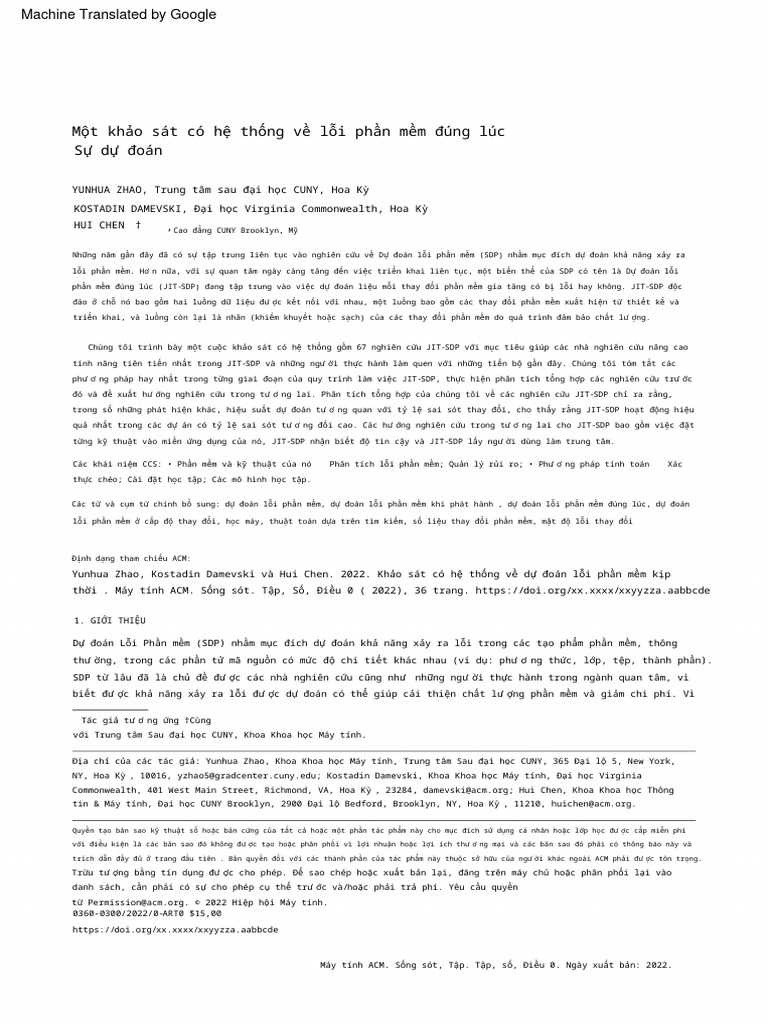 2022 A Systematic Survey of Just-In-Time Software Defect | PDF