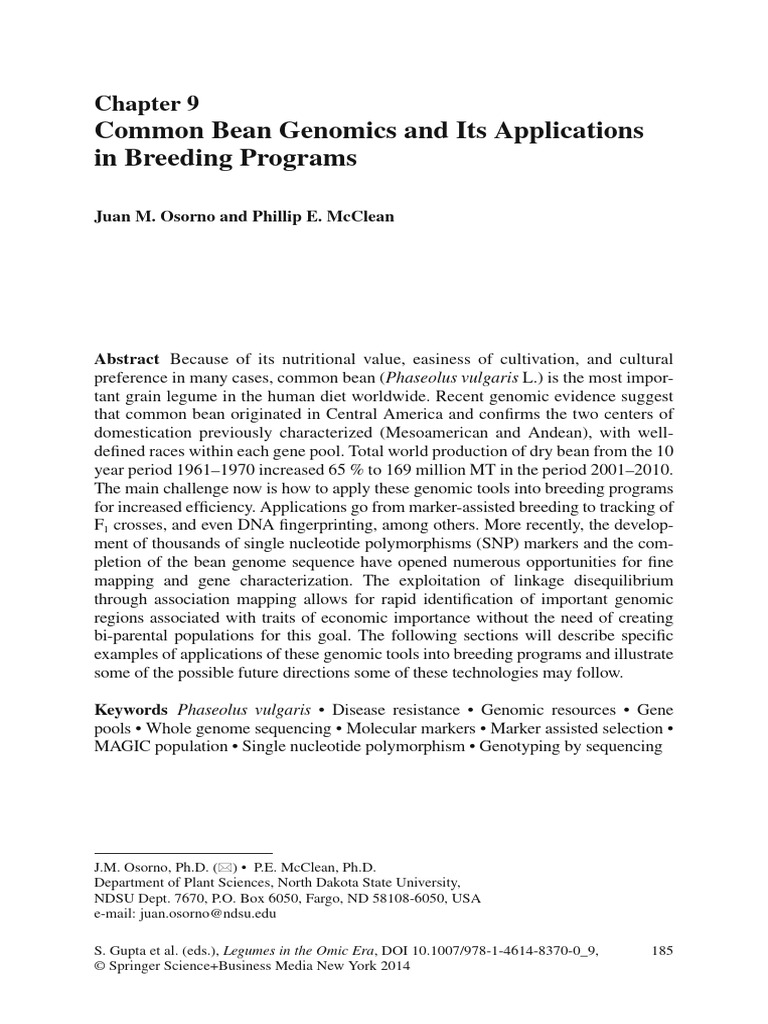 Common Bean Genomics and Its Applications in Breeding Programs | PDF | Plant Breeding | Single ...