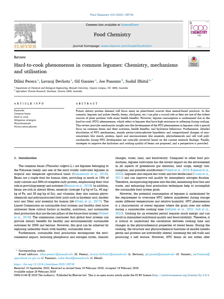 Hydrothermal Treatments Affect The Development of The Hard - To-Cook ...