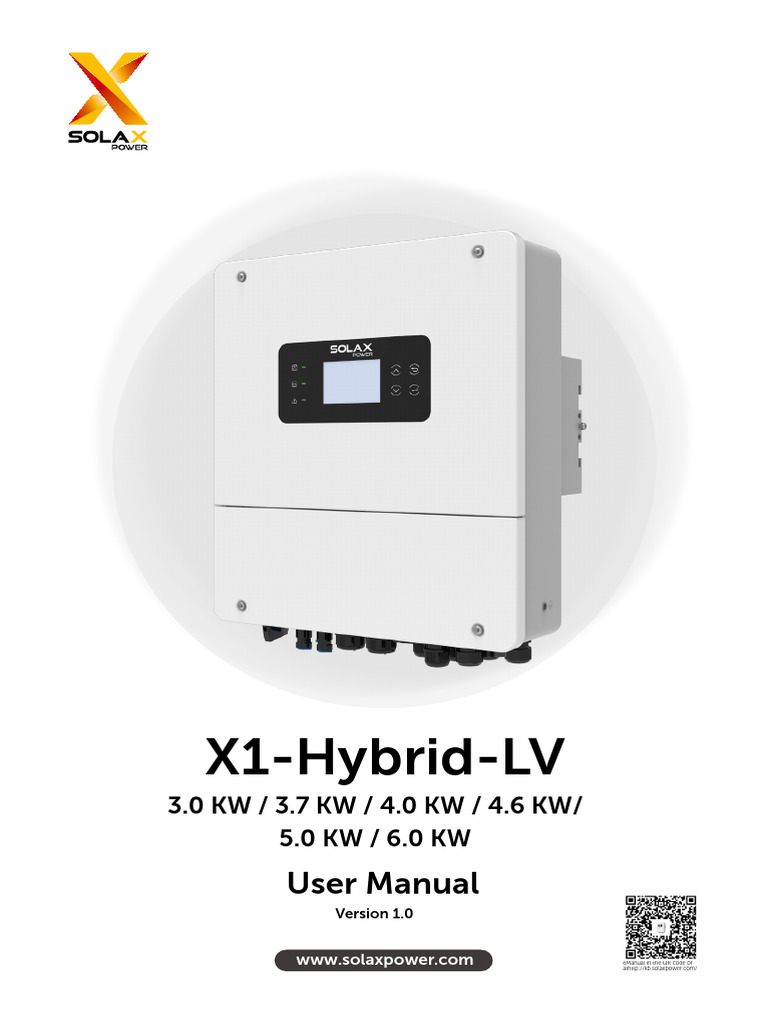x1 Hybrid LV User Manual en | PDF | Solar Power | Electrical Grid