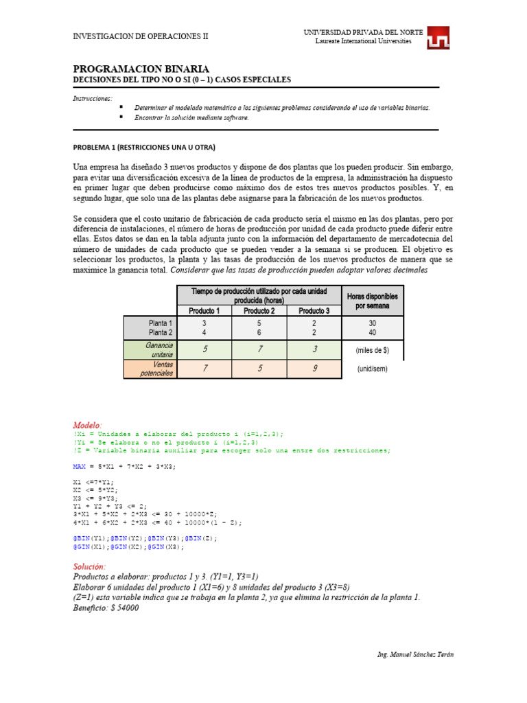 Programación Binaria en Operaciones II | PDF | Economias | Informática