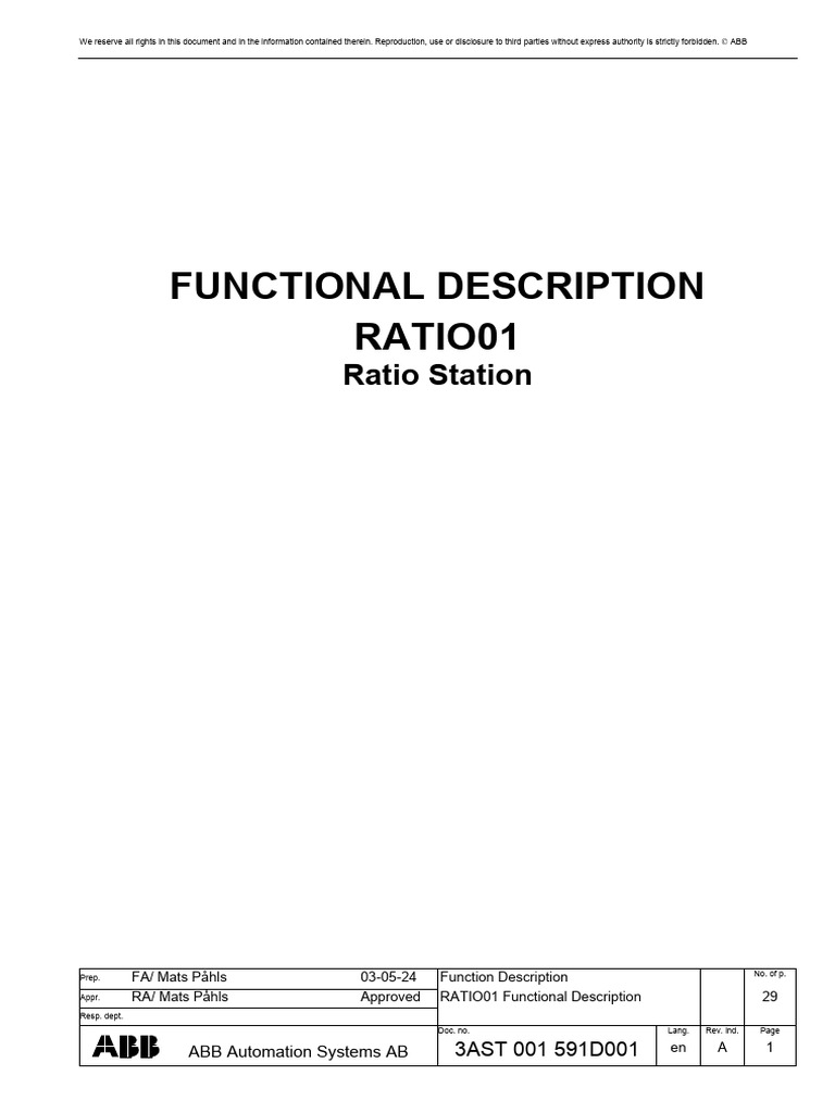RATIO01 Functional Description | PDF | Parameter (Computer Programming) | Automation