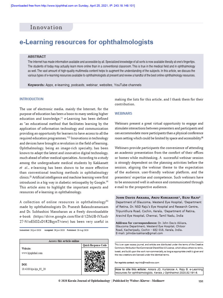 Kjo e Learning | PDF | Ophthalmology