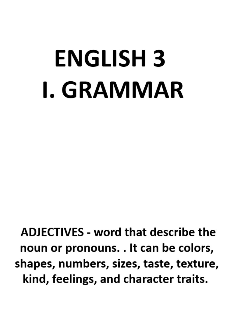 Reviewer For Ellna English Grade 3 | PDF | Language Arts & Discipline