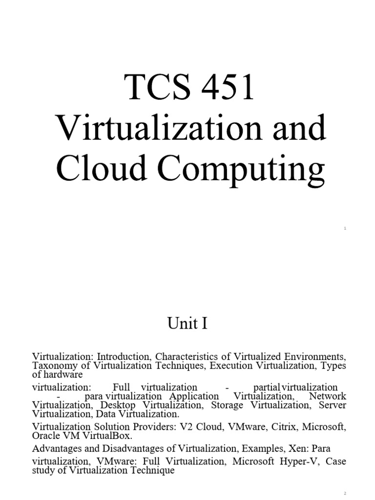 Unit I | Download Free PDF | Cloud Computing | Virtual Machine