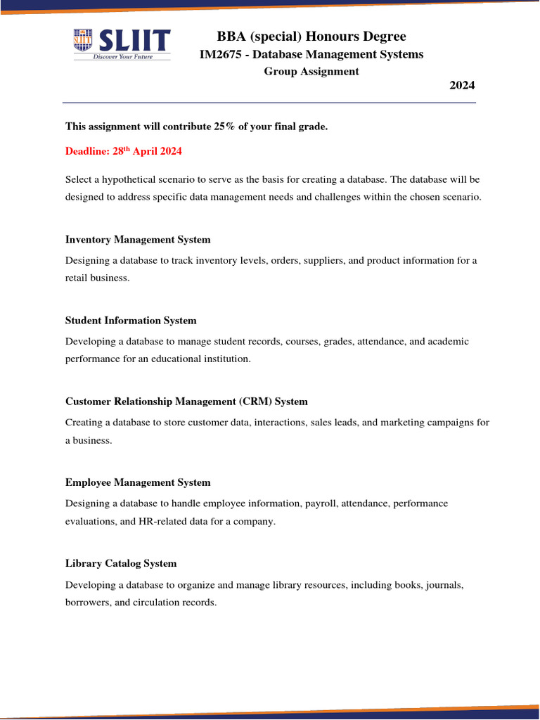 IM2675 - DBMS - Group - Assignment - 2024 | Download Free PDF ... IM2675 - DBMS - Group - Assignment - 2024 | Download Free PDF ...