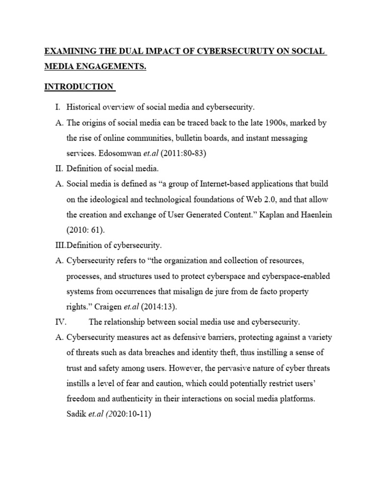 Cybersecuruty Essay Outline | PDF | Security | Computer Security