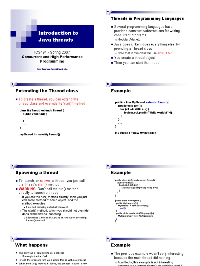 Java Threads Tutorial Pdf Thread Computing Java Virtual Machine