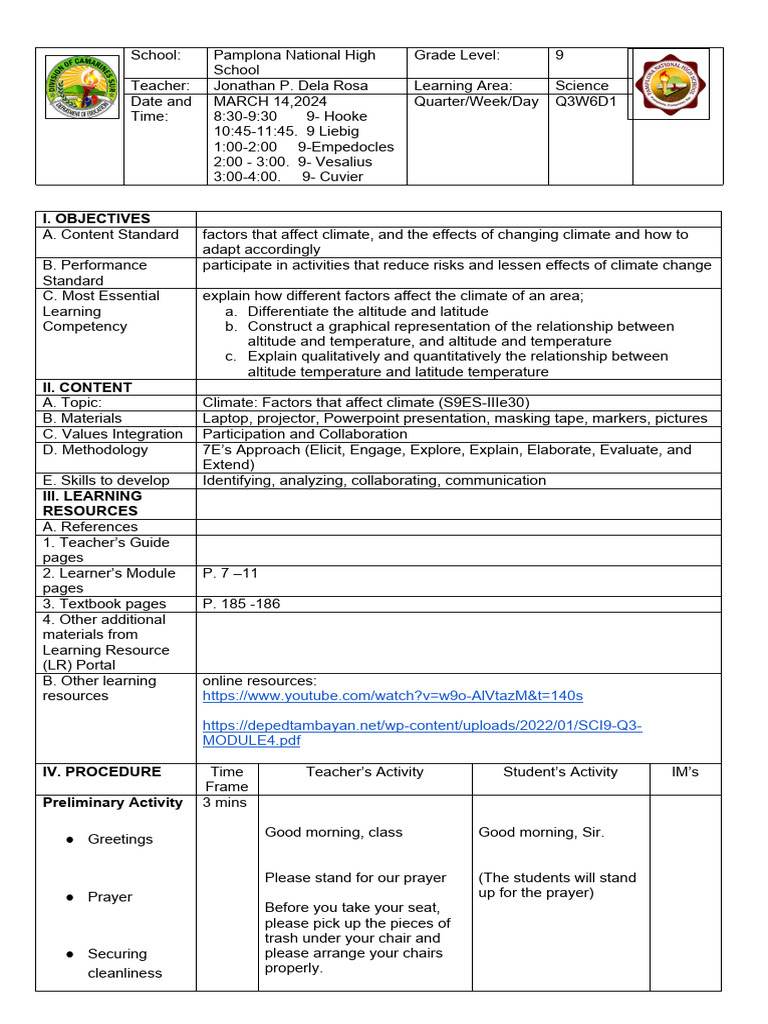 Grade-9 - New Factors-That-Affect-Climate - DLP | PDF | Sea Level ...