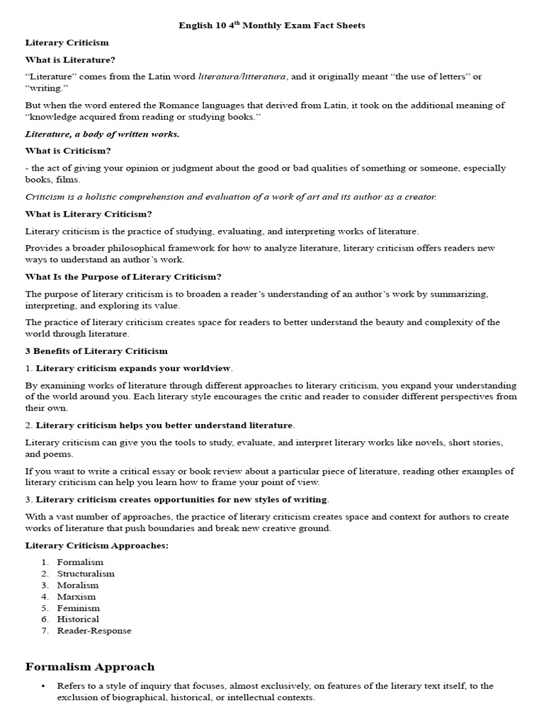 English-10-4th-Monthly-Exam-Fact-Sheets | PDF | Human Communication ...