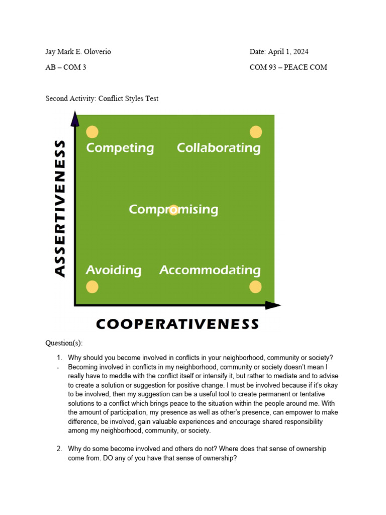 Com 93 - Second Activity | Download Free PDF | Community | Attitude (Psychology)